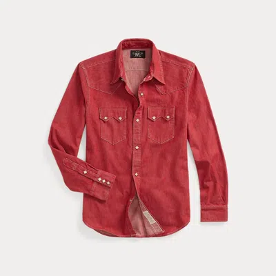 Rrl Slim Fit Denim Western Shirt In Red | ModeSens