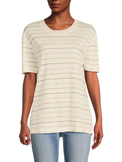 Rta Women's Kendry Pinstripe Crewneck T Shirt In Cream | ModeSens