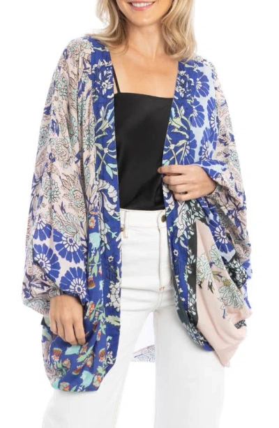 Saachi Mix Print Ruana In Blue | ModeSens