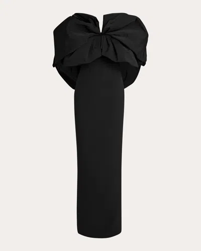 Safiyaa Women's Billie Crepe Faille Drape Off-shoulder Gown In Black ...