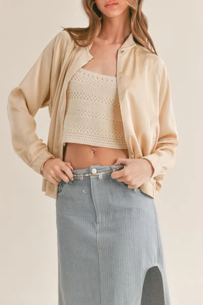 Sage The Label After Party Bomber Jacket In Butter In Yellow | ModeSens