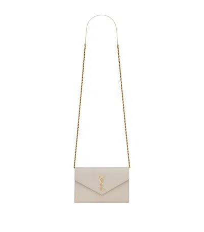 Saint Laurent Cassandre Envelope Chain Wallet In White | ModeSens