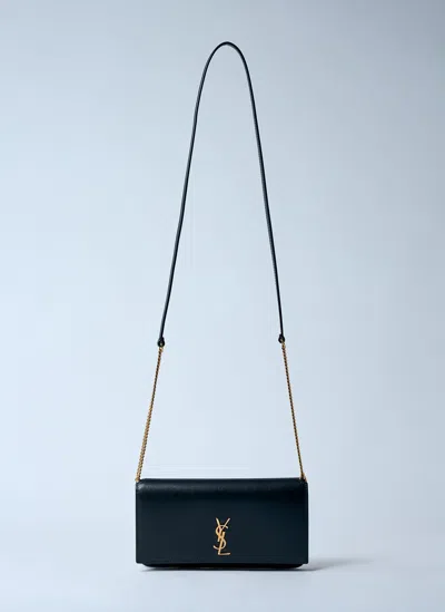Saint Laurent Cassandre Phone Case On Chain In Black | ModeSens