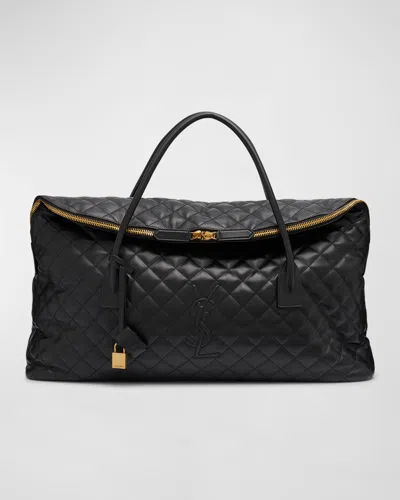 Saint Laurent Es Giant Travel Bag In Smooth Quilted Leather With Gold ...