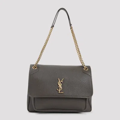 Saint Laurent Light Musk Green Grained Lamb Leather Bag In Brown | ModeSens