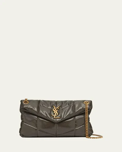 Saint Laurent Lou Puffer Small Ysl Shoulder Bag In Quilted Smooth ...