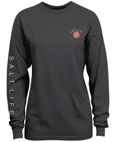 Salt Life Women's Daily Wave Cotton Boyfriend Tee In Ebony | ModeSens
