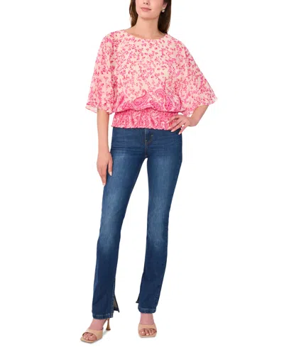 Sam & Jess Women's Smocked-hem Dolman-sleeve Top In Vivacious | ModeSens