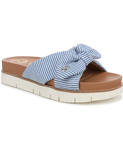 Sam & Libby Women's Astrid Bow Platform Footbed Sandals In Sky Blue ...