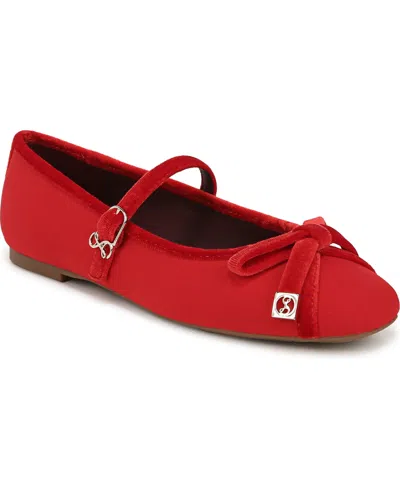 Sam & Libby Women's Flora Mary Jane Ballet Flats In Red Berry | ModeSens