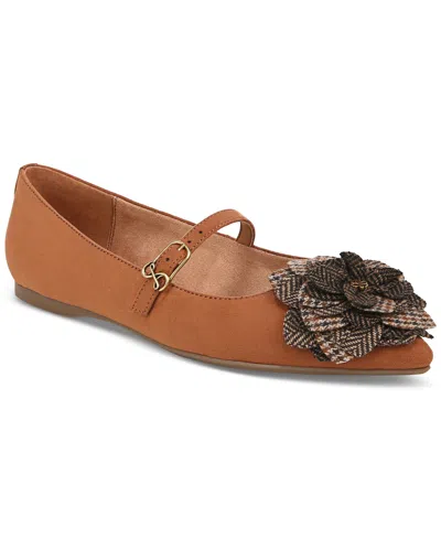 Sam & Libby Women's Maya Flower Mary Jane Flats In Toasted Chestnut ...