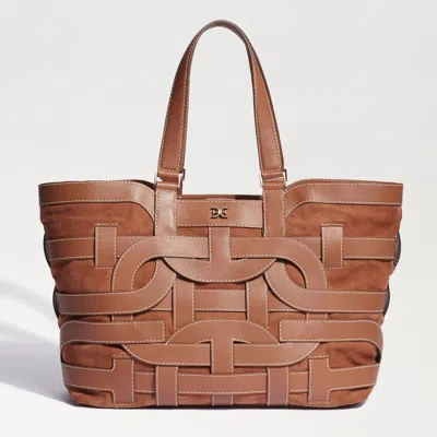 Sam Edelman Bay Large Shopper Tote Cognac Leather In Brown | ModeSens