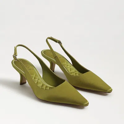 Sam Edelman Bianka Slingback Pump Greentini Satin | ModeSens