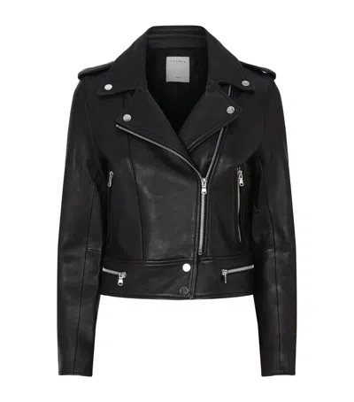 Sandro Leather Biker Jacket In Black | ModeSens