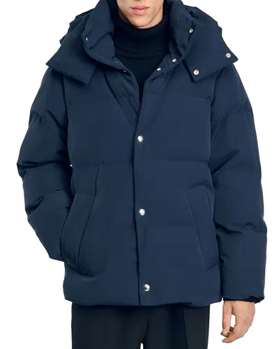Sandro Oversized Puffer Jacket In Blue Prusse | ModeSens