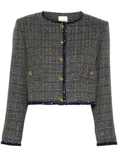 Sandro Tweed Jacket In Grey | ModeSens