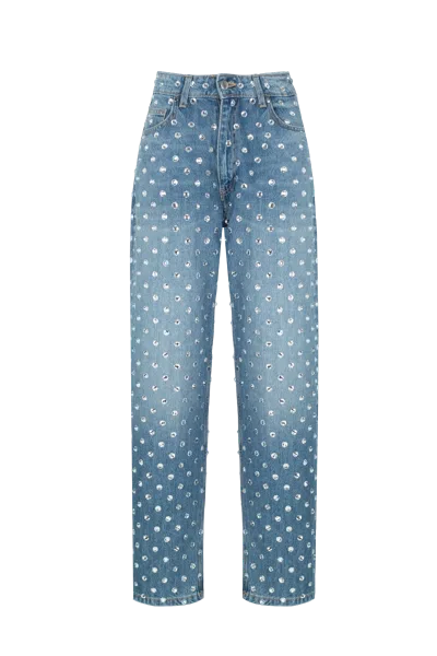 Santa Jeans With Crystals In Blue | ModeSens