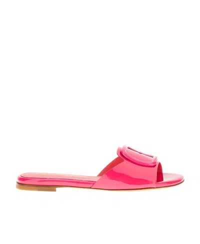Santoni Logo Slippers In Pink | ModeSens