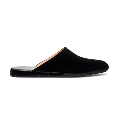 Santoni Men's Black Velvet Slipper | ModeSens