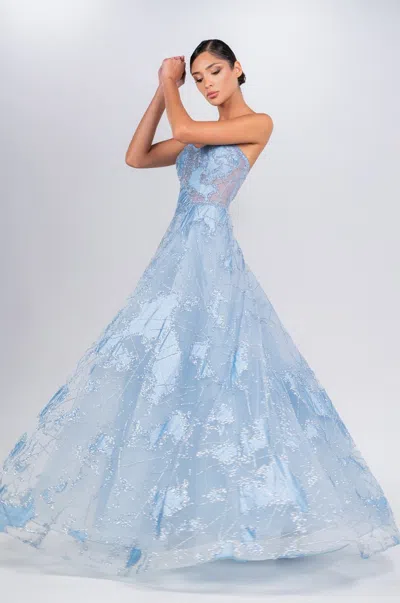 Sara Safa Kyanite Gown In Blue | ModeSens