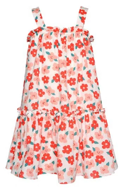 Sara Sara Kids' Floral Tiered Cotton Dress In White Multi | ModeSens