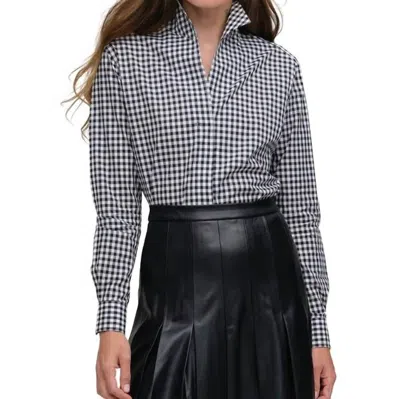 Sarah Alexandra Signiture Check Mate Shirt Top In Black, White In Multi ...