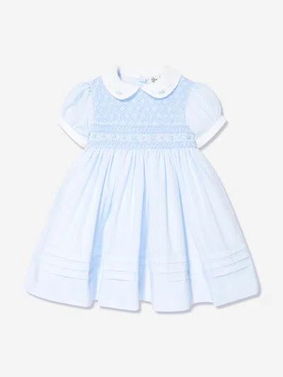 Sarah Louise Babies' Smocked-panel Dress In Blue | ModeSens