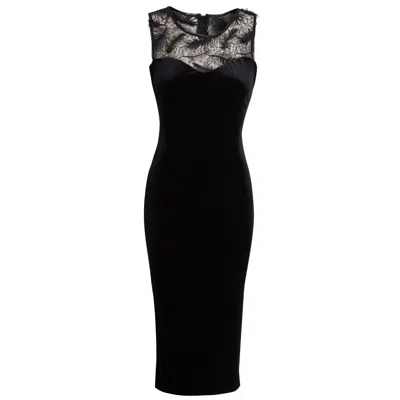 Sarvin Women's Black Diva Velvet Bodycon Dress | ModeSens
