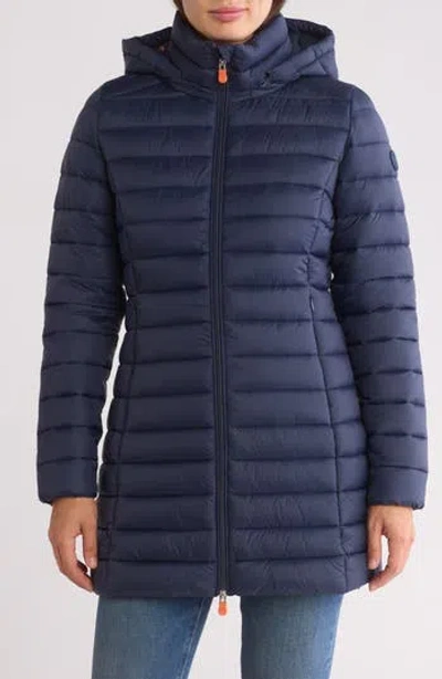 Save The Duck Cate Water Repellent Hooded Puffer Jacket In Navy | ModeSens