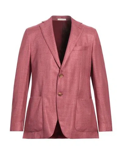 Scabal® Scabal Man Blazer Brick Size 44 Viscose In Red | ModeSens