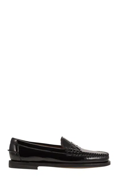 Sebago Classic Dan - Smooth Leather Moccasin In Black | ModeSens