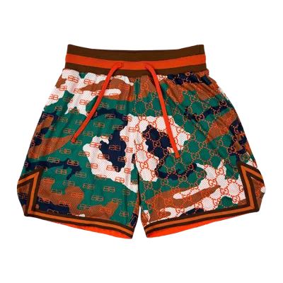 Secret Club Kids' Woodland Monogram Mesh Shorts In Brown | ModeSens