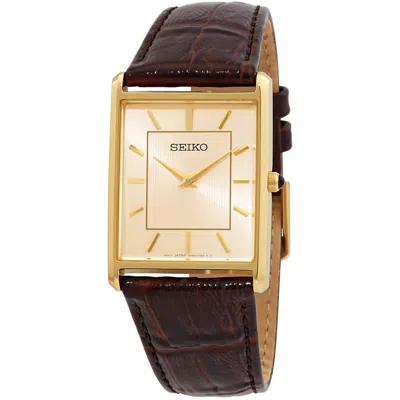 Seiko Men's Essentials Champagne Dial Watch In White | ModeSens