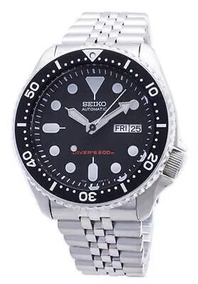 Pre-owned Seiko Skx007k2 Automatic Stainless Steel Black Dial Day/date ...