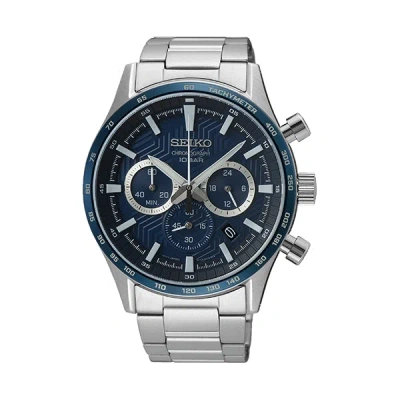 Seiko Ssb445p1 Men's Chronograph Watch, Blue Dial, Stainless Steel ...