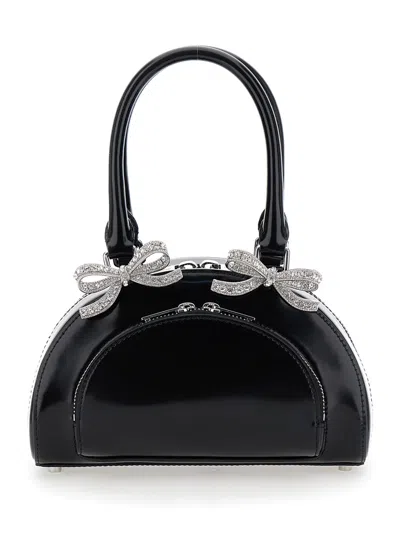 Self-portrait Black Mini Handbag With Bows In Patent Leather Woman ...