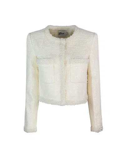 Self-portrait Jacket In White | ModeSens