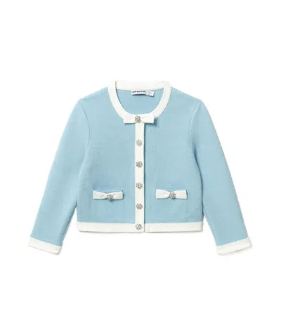 Self-portrait Knit Cardigan In Blue | ModeSens