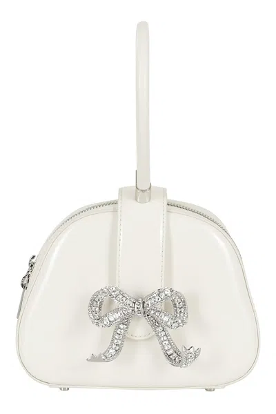 Self-portrait Leather Top Handle Mini Bag In Cream | ModeSens