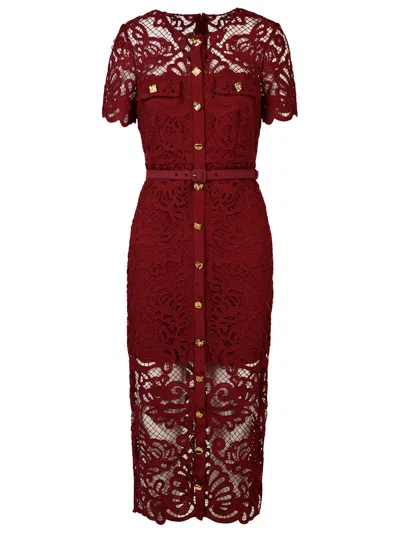 Self-portrait Red Polyester Dress | ModeSens