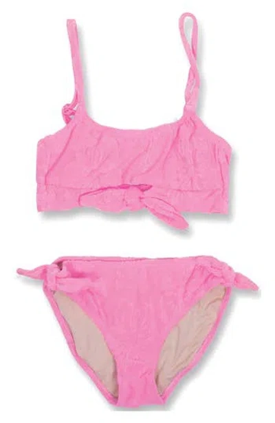 Shade Critters Kids' Hibiscus Terry Cloth Tie Front Two-piece Swimsuit ...