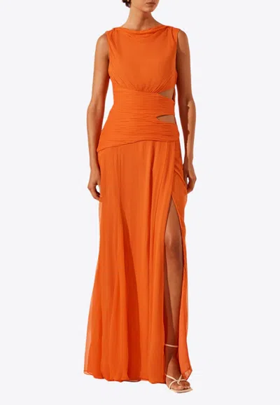 Shona Joy Layla Cut-out Maxi Dress In Orange | ModeSens