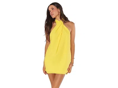 Show Me Your Mumu Jasmine Mini Dress Women's Medium Yellow Halter Neck ...