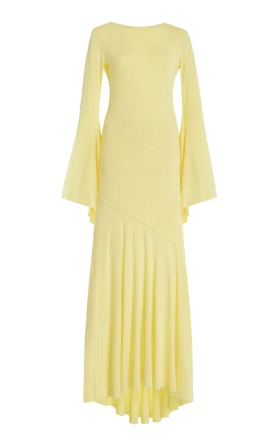 Siedres Exclusive Alin Open-back Jersey Maxi Dress In Yellow | ModeSens