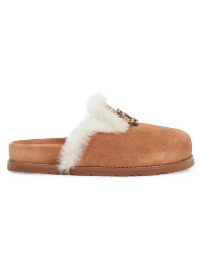 Simkhai Mila Suede Faux Shearling Slippers In Brown | ModeSens