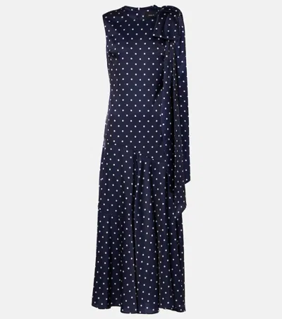Simone Rocha Bow-detail Polka-dot Maxi Dress In Blue | ModeSens