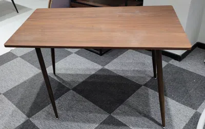 Simplie Fun Modern Mdf Dining Table, Walnut Metal Legs, Small Office ...