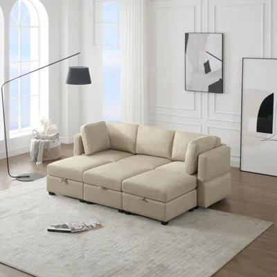 Simplie Fun Modular Sofa With Storage, Adjustable Backs & Arms ...