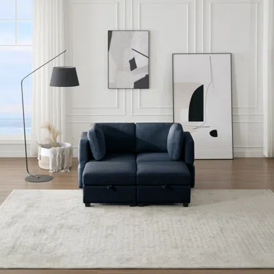 Simplie Fun Modular Sofa With Storage, Sleeper Bed, Adjustable Backs ...