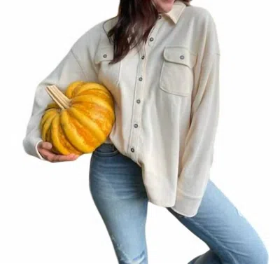 Simply Southern Waffle Shacket In Cream In White | ModeSens